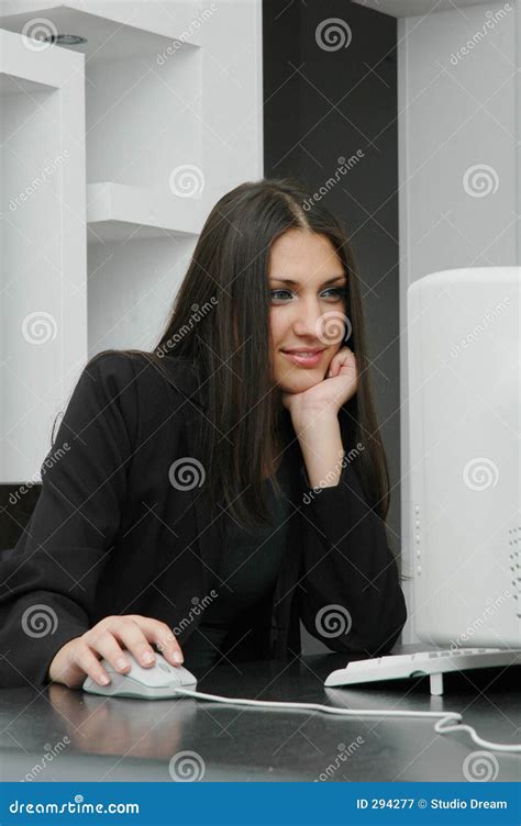 Office Girls Stock Image Image Of Matching Brown Computer 294277