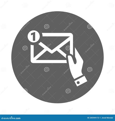 Inbox Mail Notification Icon Gray Vector Design Stock Vector Illustration Of Open