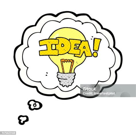 자유형 그린 생각 거품 만화 아이디어 전구 기호 귀여운에 대한 스톡 벡터 아트 및 기타 이미지 귀여운 기이함 기포