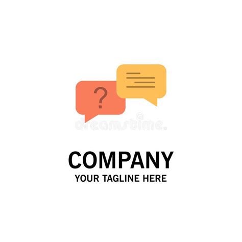Chat Bubble Popup Message Business Logo Template Flat Color Stock