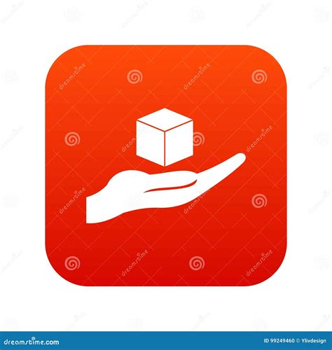 Cube D Model Icon Digital Red Stock Vector Illustration Of Screen Icon