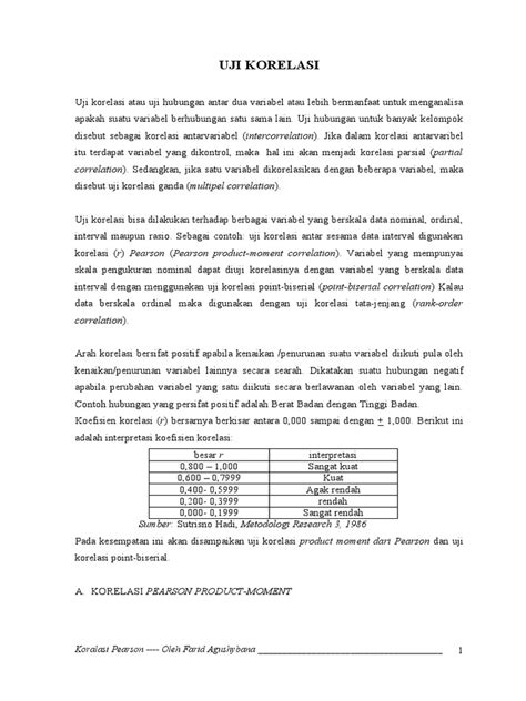Korelasi Dan Hubungan Antara Variabel Pdf