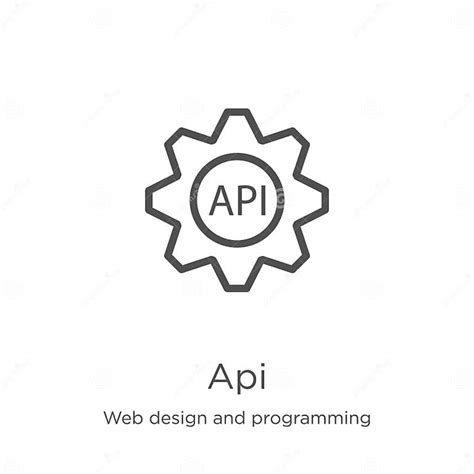Api Icon Vector From Web Design And Programming Collection Thin Line