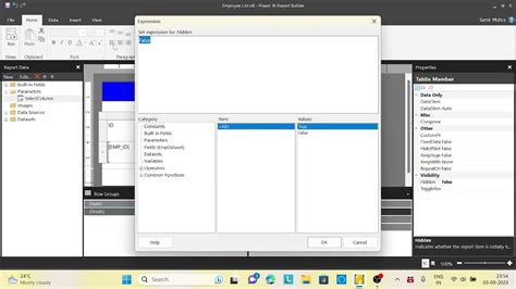 Hide Columns Using Parameter Selection In Power Bi Report Builder Youtube