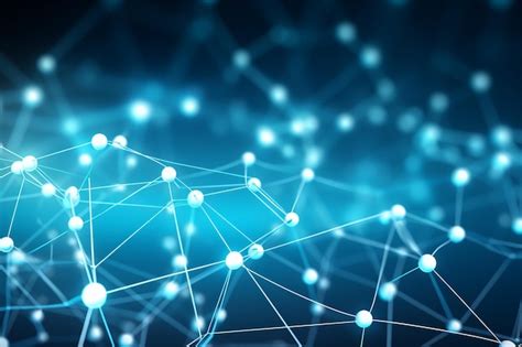 Premium Photo Blue Glowing Network Of Interconnected Spheres