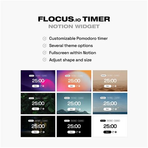 Flocus Minimalist Pomodoro Notion Widget And Gridfiti