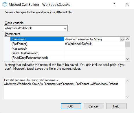 Save Workbook As