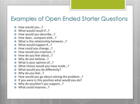 Samples Of Open Ended Questions In Sales At Joyce Brown Blog
