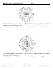 Exploring Polar Function Graphs Worksheet A Insights Course Hero