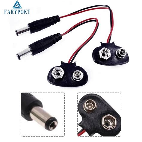 การเชื่อมต่อที่ปลอดภัย สายไฟสแน็ปแบตเตอรี่ 9v เข้ากันได้กับ arduino uno