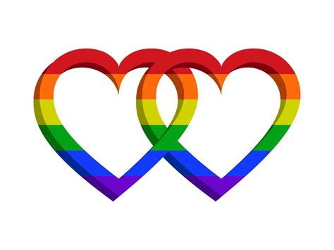 Lgbt Heart Rainbow Colored Elements Pride Community Vector