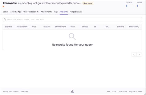 All Events No Results Found For Your Query · Issue 2129 · Getsentryself Hosted · Github