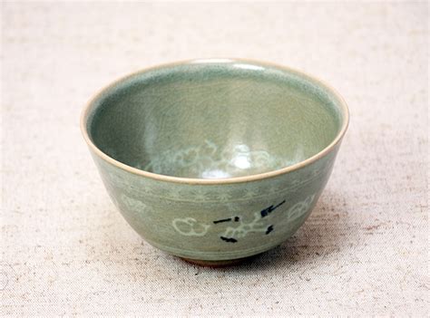 Yahoo オークション 1068 茶道具京焼加藤春永雲鶴 青磁茶碗