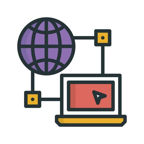 Internet Vector Fill Outline Icon Simple Stock Illustration Stock