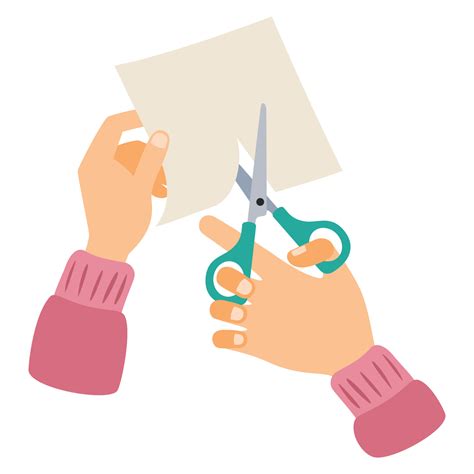 Dibujo De Cortar Papel Con Tijeras 13539462 Vector En Vecteezy