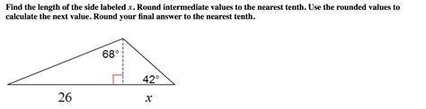 solved find the length of the side labeled x round