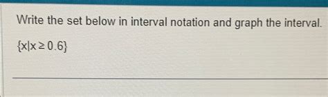 Solved Write The Set Below In Interval Notation And Graph Chegg Com