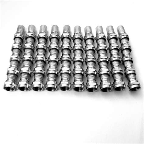 Антенный F разъем Cadena 50 шт резьбовой для кабеля Rg6 Цинк Коннектор на коаксиальный