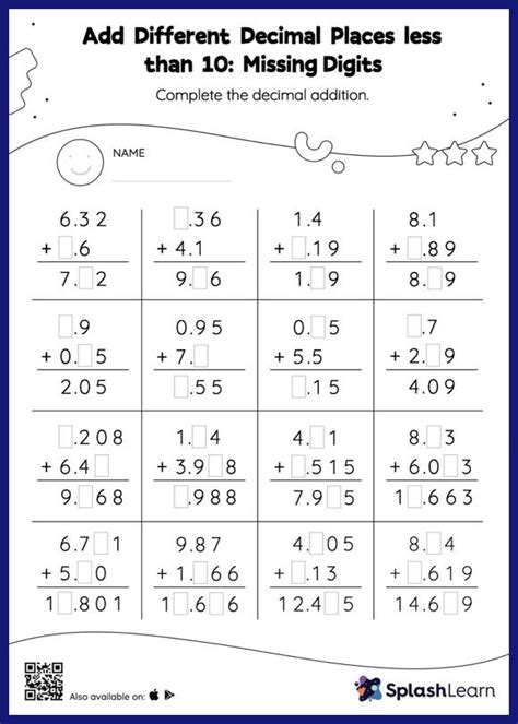 Math Worksheets Decimal Place