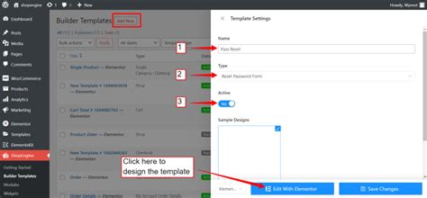 how to create woocommerce password reset template