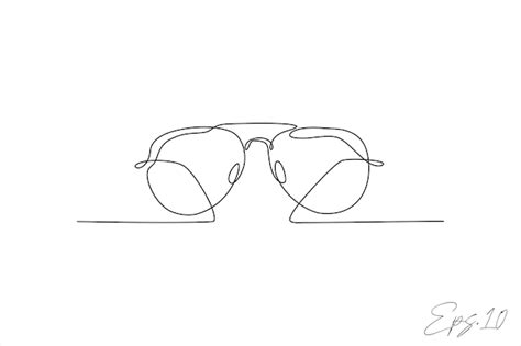 Premium Vector Glasses Continuous Line Vector Illustration