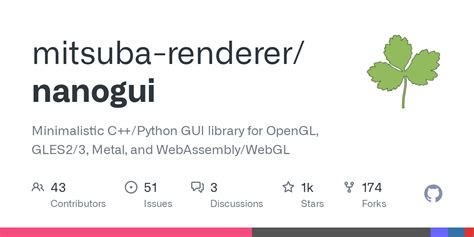 GitHub Mitsuba Renderer Nanogui Minimalistic C Python GUI Library