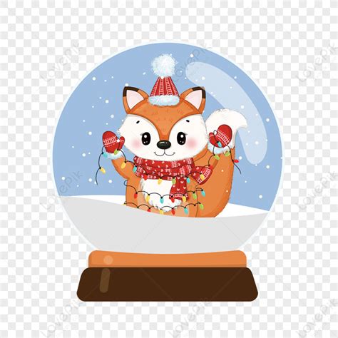 크리스마스 일러스트 수정 구슬 귀여운 여우 요소새해빨간 Png 일러스트 무료 다운로드 Lovepik