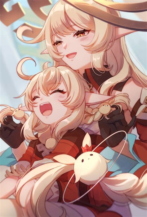 Klee Dodoco And Alice Genshin Impact Drawn By Ri Hu Hu Danbooru