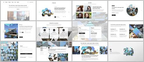 웹 사이트 디자인 프리젠 테이션 포트폴리오를위한 벡터 템플릿 삼각형 프리젠 테이션 슬라이드 전단지 전단지 브로셔 커버삼각형 패턴