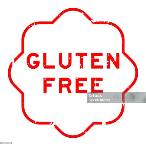 그런 지 빨간 글루텐 무료 단어 흰색 배경에 고무 물개 스탬프 개념에 대한 스톡 벡터 아트 및 기타 이미지 개념 건강관리와 의술 건강한 식생활 Istock