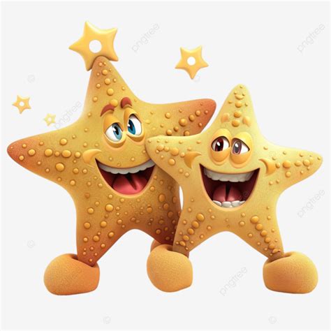 함께 즐거운 시간을 보내는 두 만화 스타 만화 별 물 Png 일러스트 및 이미지 에 대한 무료 다운로드 Pngtree