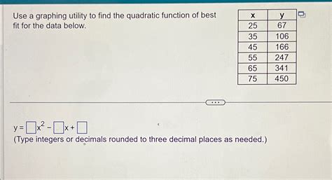 Solved Use A Graphing Utility To Find The Quadratic Function