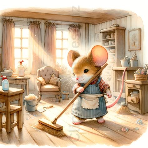 Cute Spring Mouse Clipart Bundle Festive Watercolor Clip Art Images