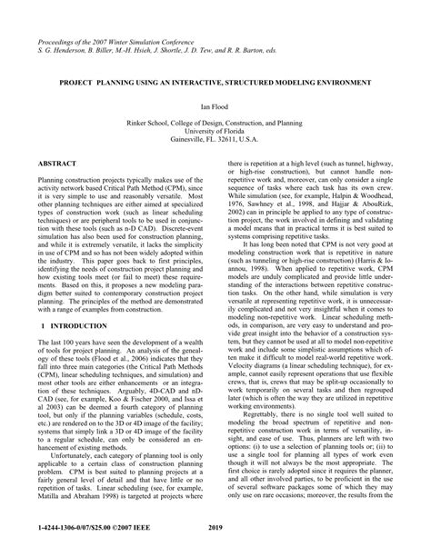 Pdf Project Planning Using An Interactive Structured Modeling