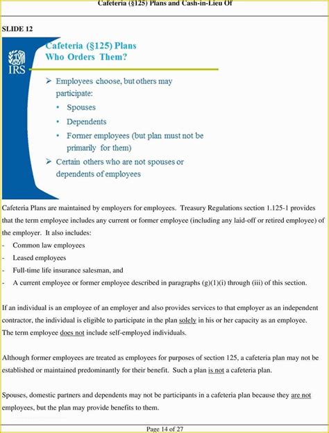Free Section 125 Plan Document Template Of Summary Plan Description Archives Core Documents