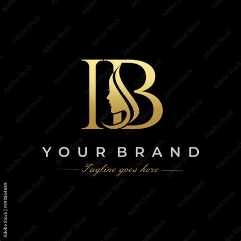 Initial Letter IB Beauty Face Logo Design Vector Stock Vector Adobe Stock