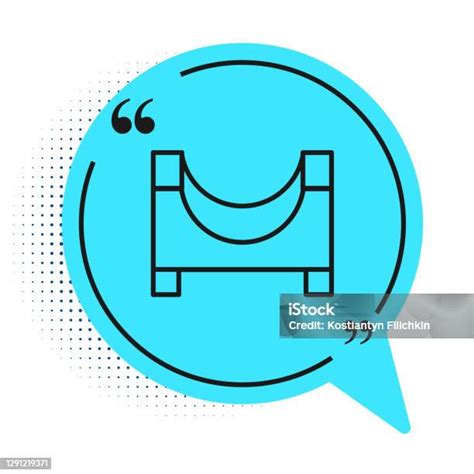 흰색 배경에 격리 된 블랙 라인 스케이트 공원 아이콘 경사로 롤러 스케이트 파크 계단 세트 익스트림 스포츠 파란색 음성 버블 기호입니다 벡터 거리에 대한 스톡 벡터 아트 및