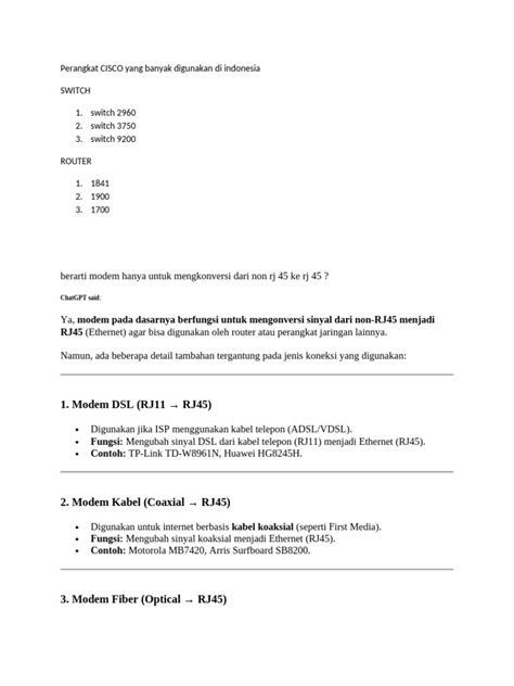 Perangkat Cisco Yang Banyak Digunakan Di Indonesia Pdf