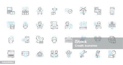 비즈니스 생성 선형 아이콘이 설정되었습니다 기업가 정신 신생 기업 혁신 자금 조달 전략 마케팅 브랜딩 라인 벡터 및 개념 기호 Nerking 관리 확장 개요 삽화 건강관리와