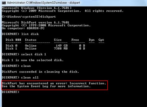 Diskpart Format USB SD Card Hard Drive FAT32 NTFS GPT
