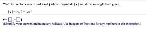 solved write the vector y in terms of i and j whose