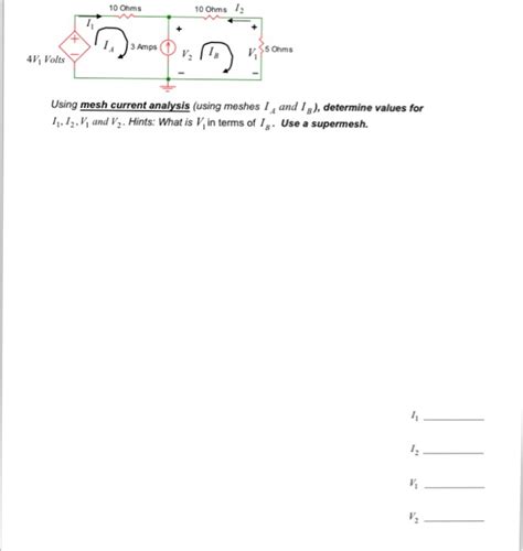 Solved Using Mesh Current Analysis Using Meshes Ia And Ib