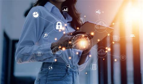 Businessmen Fingerprint Scanning And Biometric Authentication