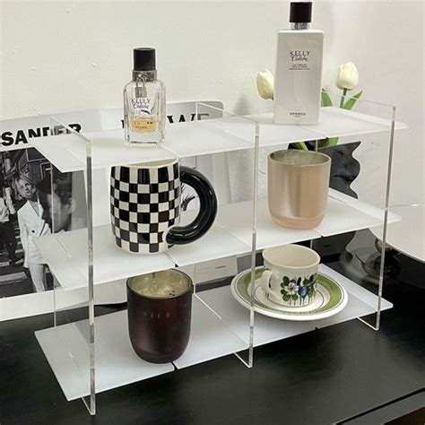 룸플러스 미드센추리모던 아크릴 모듈 조립식 선반 진열대 위시버킷