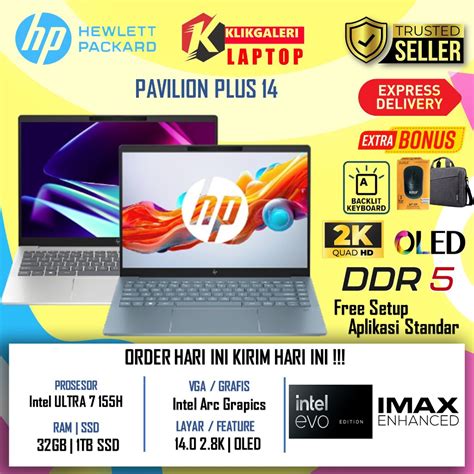 Jual Laptop Hp Pavilion Plus Ew Intel Ultra H Ram Gb Ddr Tb Ssd Backlight