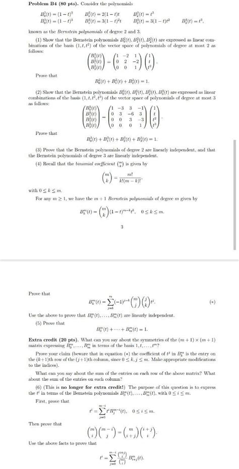 Solved Problem B4 80 Pts Consider The Polynomials Known