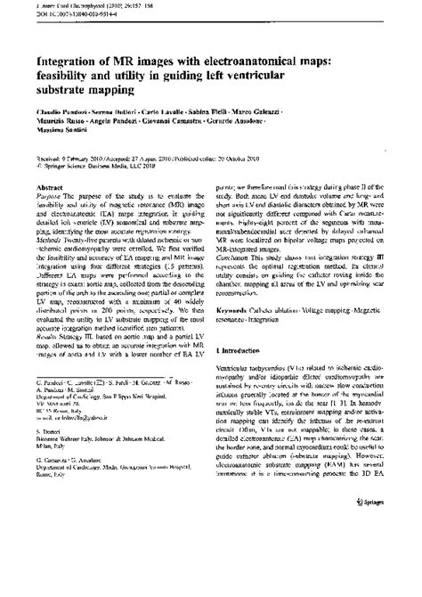 Pdf Integration Of Mr Images With Electroanatomical Maps Feasibility And Utility In Guiding