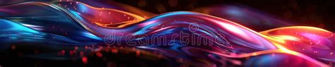 Iridescent Blurry Rotating Shape On Black Background Abstract Animation Stock Illustration