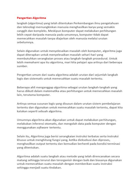 Pengertian Algoritma Pdf