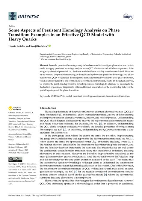 Pdf Some Aspects Of Persistent Homology Analysis On Phase Transition Examples In An Effective
